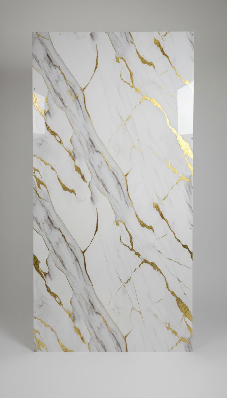 White Gold PVC Marble Sheet 4x8 | UV Waterproof Panel